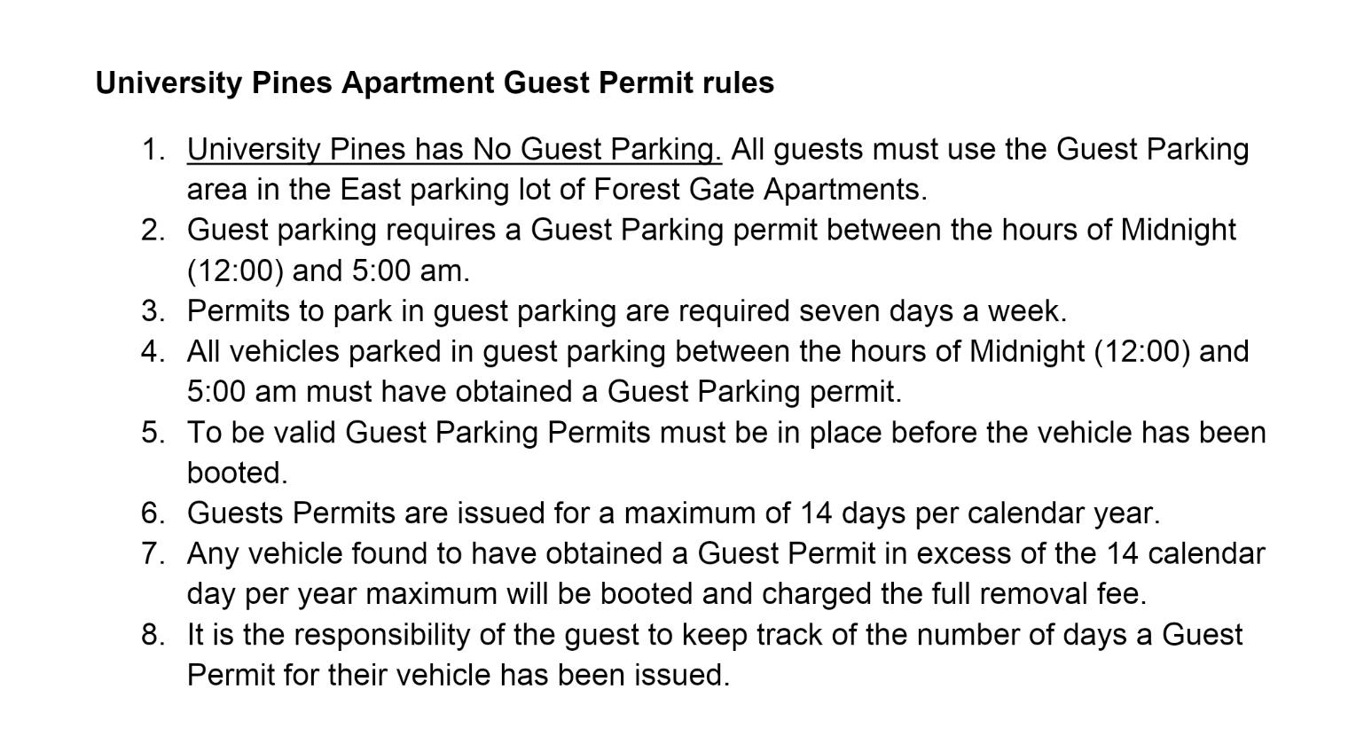 University Pines Guest Permit | ASPEN RIDGE HOA